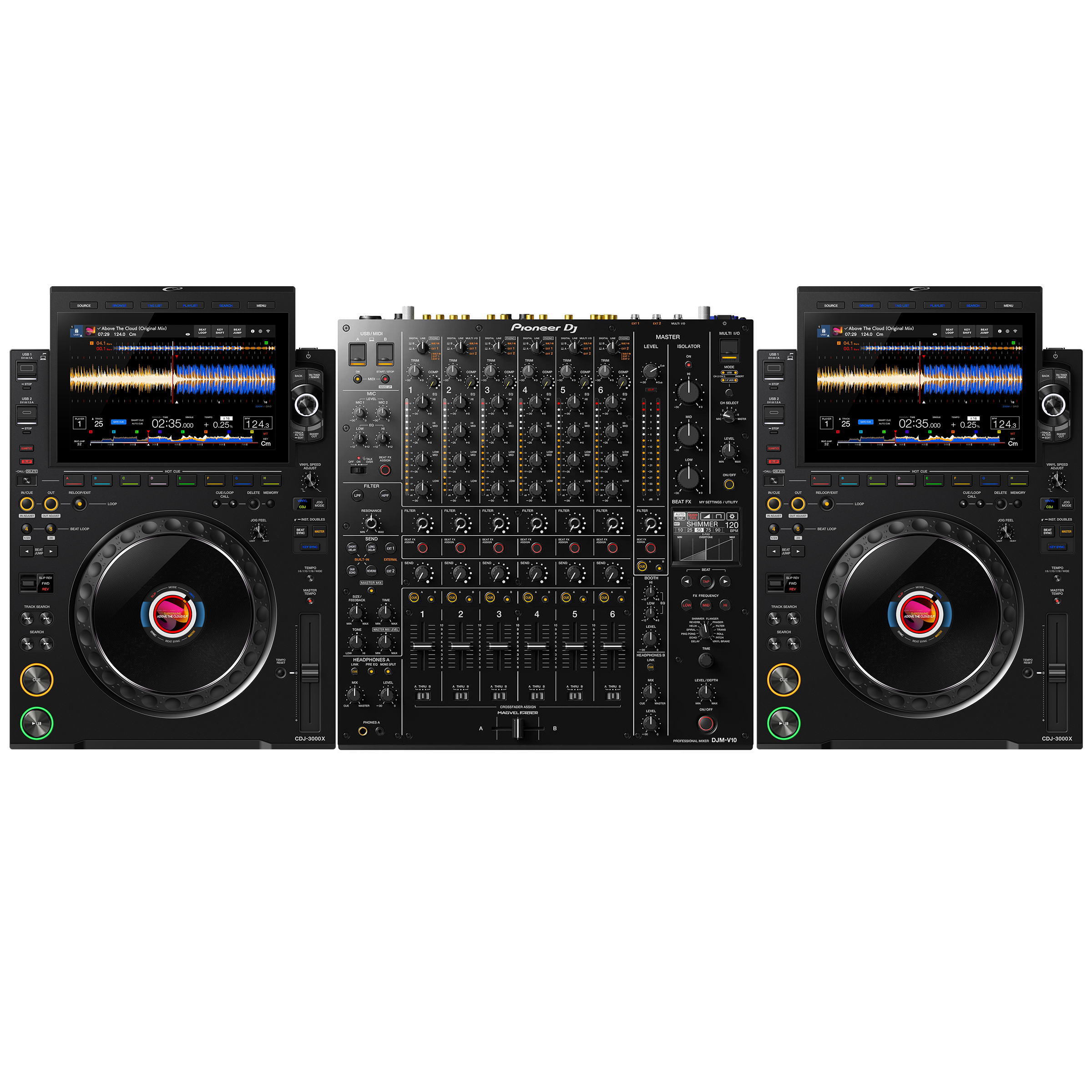 AlphaTheta 2 x CDJ-3000X + DJM-V10 Bundle