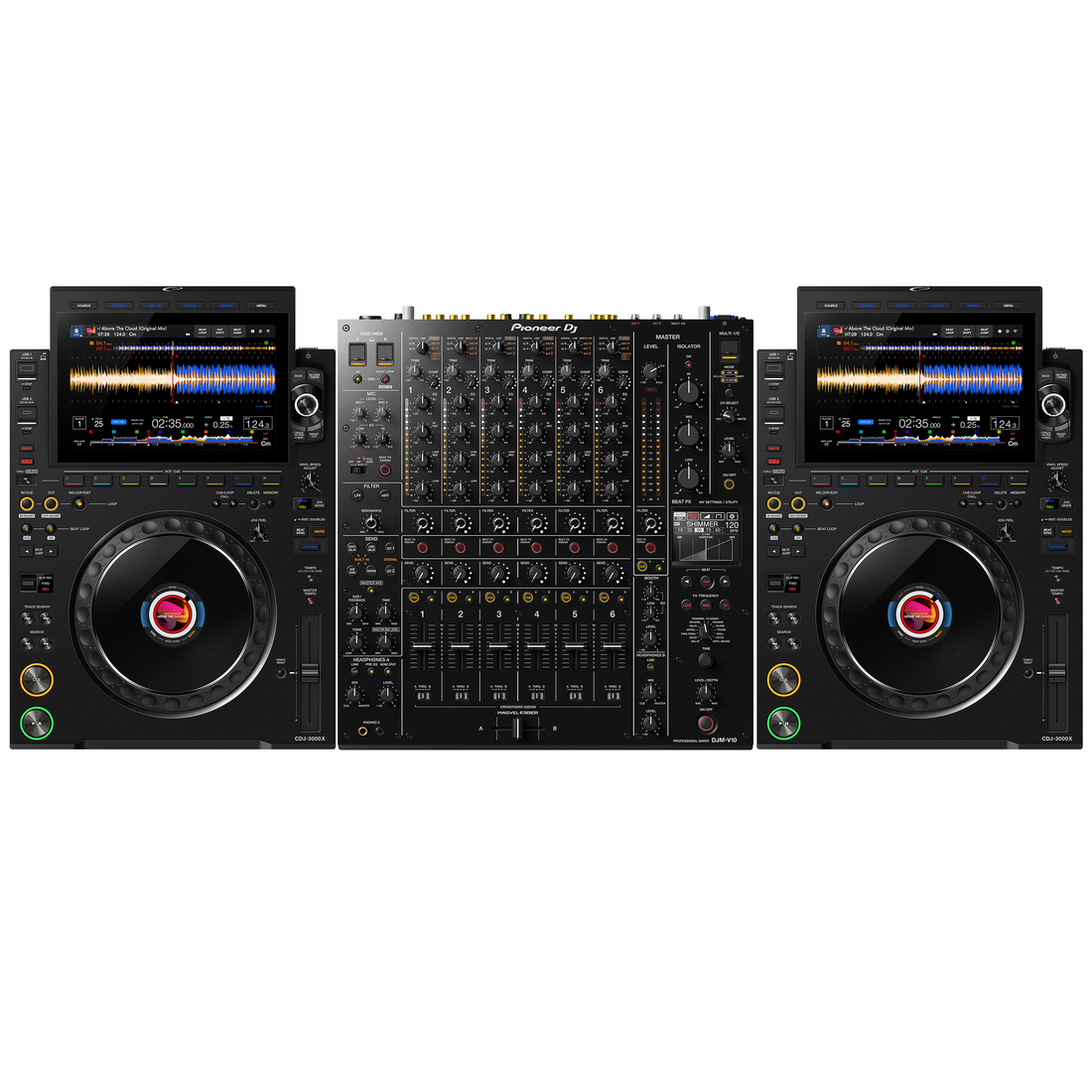 AlphaTheta 2 x CDJ-3000X + DJM-V10 Bundle
